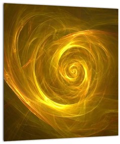 Obraz abstraktní žluté spirály (30x30 cm)