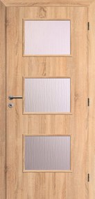 Solodoor Interiérové dveře Etta 6, 70 P, 750 × 1985 mm, fólie, pravé, dub Mystic, prosklené