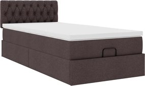 Osmanský rám postele s matrací tmavě šedá 90x190cm textil 3311507