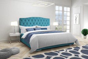 Eka Čalouněná postel Valentyn 160x200 cm Barva látky Trinity: Modrá (Trinity 2313), Úložný prostor: S kovovým rámem úložného prostoru