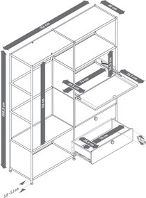 Tchibo - Kovová šatní skříň »Cn3« se 2 výklopnými dvířky a 2 zásuvkami - barva: bílá
