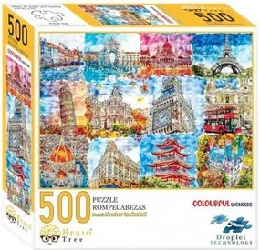 Brain Tree Puzzle Památky v barvách - 500 dílků / od 14 let