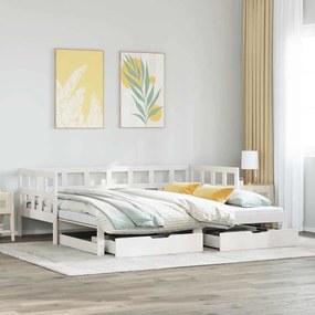 Válenda s přistýlkou a zásuvkami bez matrace bílá 90x200 cm 3302208