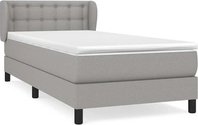 Box spring postel s matrací světle šedá 80 x 200 cm textil 3126517