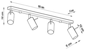 Sollux SL.0453 - Stropní bodové svítidlo RING 4xGU10/10W/230V