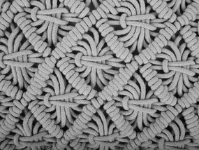 Dekorativní makramé polštář 45 x 40 cm šedý KIZKALESI Beliani