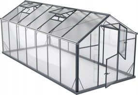 Skleník Hybrid L-11 Polykarbonát Tvrzené Sklo 220 x 500 cm Antracitová 11 m2