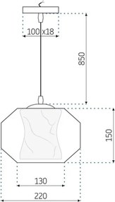 Toolight - závěsné svítidlo MARBLE E27 60W APP908-1CP, imitace mramoru, OSW-06674