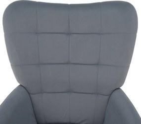 Křeslo s podnoží, šedá Velvet látka/černá, HABEN