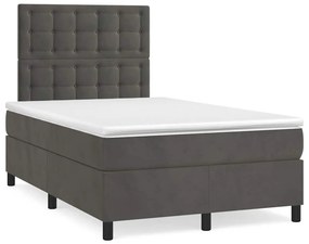 Box spring postel s matrací tmavě šedý 120x190 cm samet 3270020