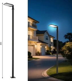 Brilagi-LED Venk. lampa se sloupem a kl. 3 m URBANLIGHT LED/100W/230V černá IP65