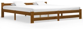 Rám postele medově hnědý masivní borovice 200 x 200 cm,  322011 HangarStore.cz