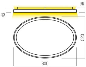 Redo 01-3810 - LED Stmívatelné stropní svítidlo NOBU LED/80W/230V zlatá