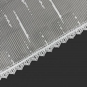 Vitrážová žakárová záclona s krajkou 11717, (různé velikosti), metráž