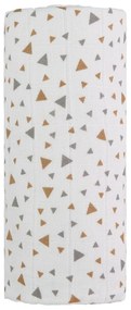 Bavlněná dětská osuška T-TOMI Tetra Beige Triangles, 120 x 120 cm