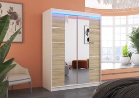 Posuvná skříň se zrcadlem a LED osvětlením NORDIC 150
