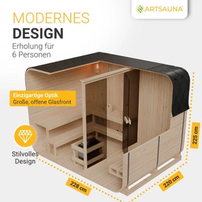 Artsauna Venkovní sauna Cube Fjora XXL s odpočívárnou