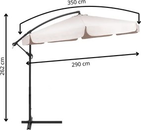 Zahradní slunečník 290 cm, krémový SPRINGOS MALTA GU0045