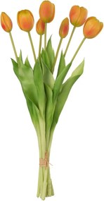 Kytice 7ks oranžových realistických tulipánů - 45cm