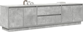 TV skříňka s LED osvětlením betonově šedá 193,5x41x50 cm 3328438