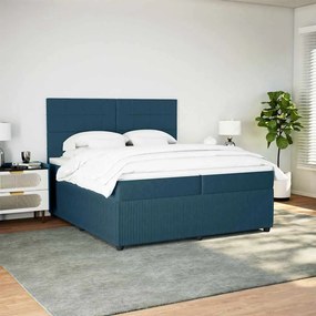Box spring postel s matrací modrá 200 x 200 cm samet 3294734