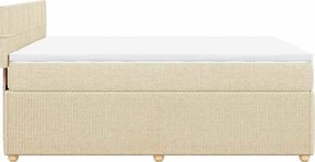 Box spring postel s matrací krémová 140x190 cm textil 3287456