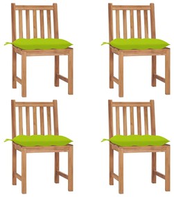 Zahradní židle 4 ks s poduškami masivní teak - Default Title