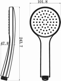 Sapho Sapho, Ruční sprcha, 1 funkce, průměr 102mm, ABS/černá, SK736