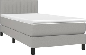 Box spring postel s matrací světle šedý 100 x 200 cm textil 3140193