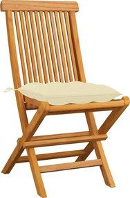 vidaXL Zahradní židle s mi poduškami 4 ks masivní teak [3062585] Barva: Šedá