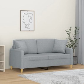 2místná pohovka s polštáři světle šedá 140 cm textil 3200909