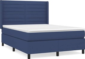 Box spring postel s matrací modrá 140x200 cm textil 3131519