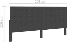 Prošívané čelo postele tmavě šedé textil 200 x 200 cm 287475