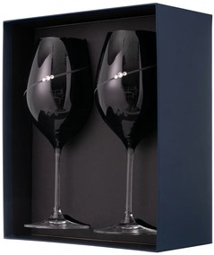 Diamante sklenice na červené víno Silhouette City Black s krystaly Swarovski 470 ml 2KS