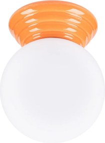 Oranžové keramické stropní svítidlo se skleněným stínidlem ø 12 cm Farsa – Sollux