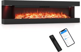 Costway Třístranný elektrický krb 152 cm s LED, 750/1500 W, černý
