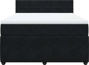 Box spring postel s matrací černá 160x200 cm samet 3290084
