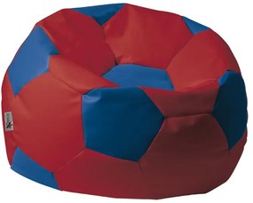 ANTARES Euroball - Sedací pytel 90x90x55cm - koženka červená/tm.modrá