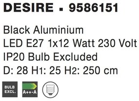 Nova Luce Závěsné svítidlo DESIRE, E27 1x12W Barva: Bílá