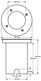 Venkovní nájezdové svítidlo 1xGU10/35W/230V IP67 matný chrom