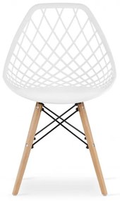 Jídelní židle SAKAI bílá (hnědé nohy)