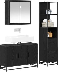 Sada koupelnového nábytku 3 ks Černý dub 90 x 33 x 60 cm 3402455