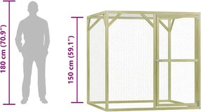 vidaXL Marketos Klec pro kuřata 1,5 x 1,5 x 1,5 m impregnovaná borovice