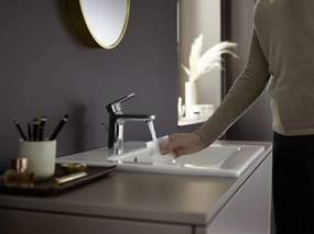 Hansgrohe Vernis Blend, umyvadlová baterie 100 s kovovou odtokovou soupravou s táhlem, EcoSmart, chromová, 71559000