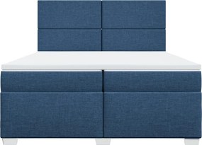 Box spring postel s matrací modrá 200x200 cm textil 3292894