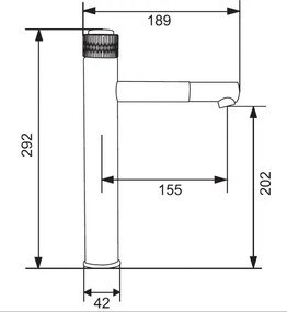 Mexen DIAMOND - Vysoká umyvadlová baterie, Černá-Zlatá, 71510-75