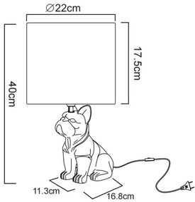 Globo 21741S - Stolní lampa DOGO 1xE27/60W/230V
