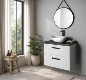Aqualine Vega deska 82,5 x 45 cm dub černý hnědá VG685