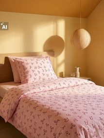 Sinsay - Sada ložního prádla z mikrovlákna s motivem mašliček - růžová