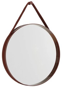 HAY Nástěnné zrcadlo Strap Mirror No 2 Ø50, Dark Brown